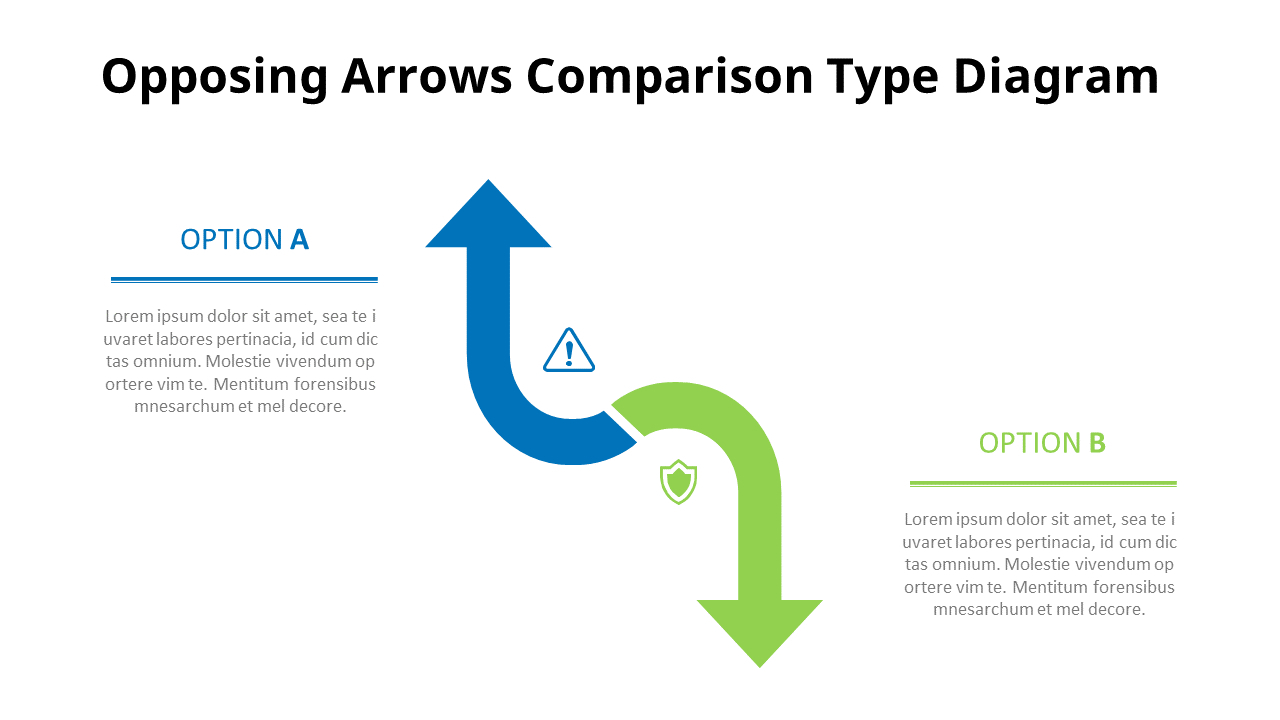 Opposing Arrows Comparison Diagram