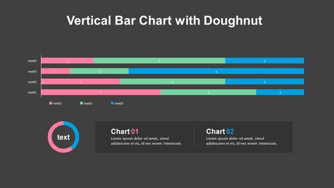 Doughnut with 100% Stacked Bar Mix Chart