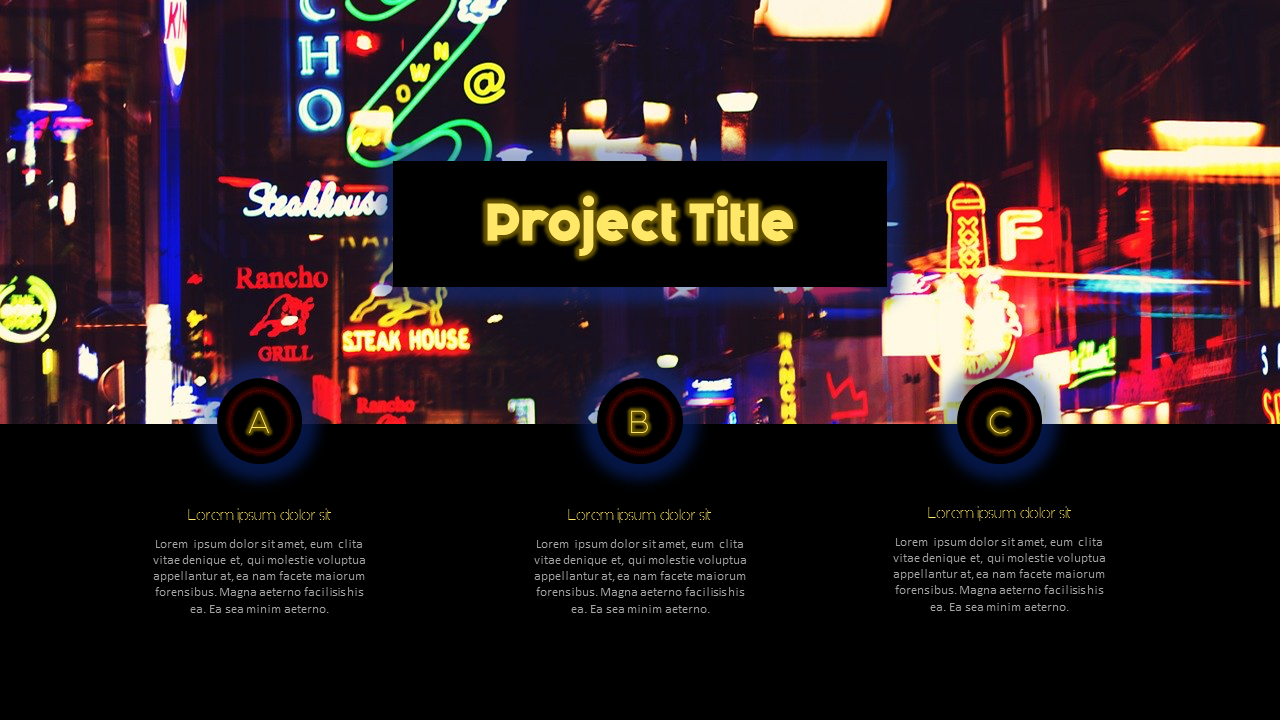 Neon Sign Simple PPT Templates