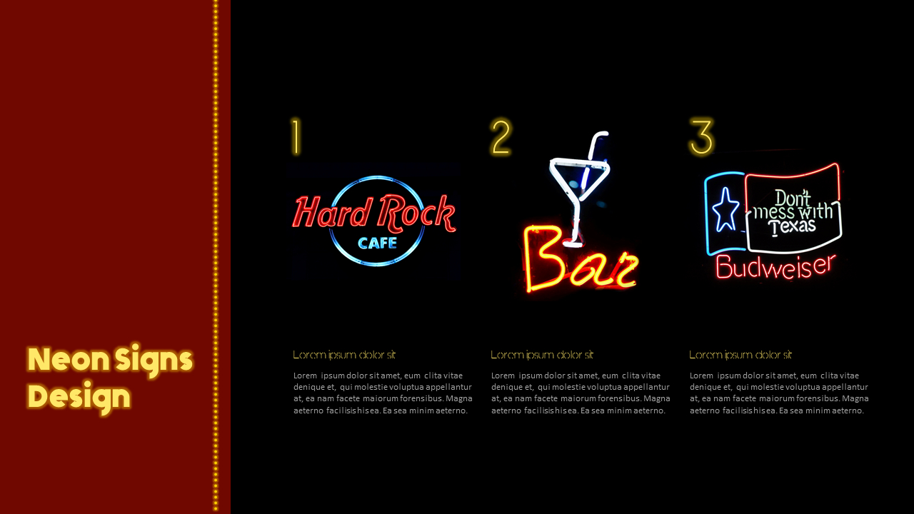 Neon Sign Simple PPT Templates