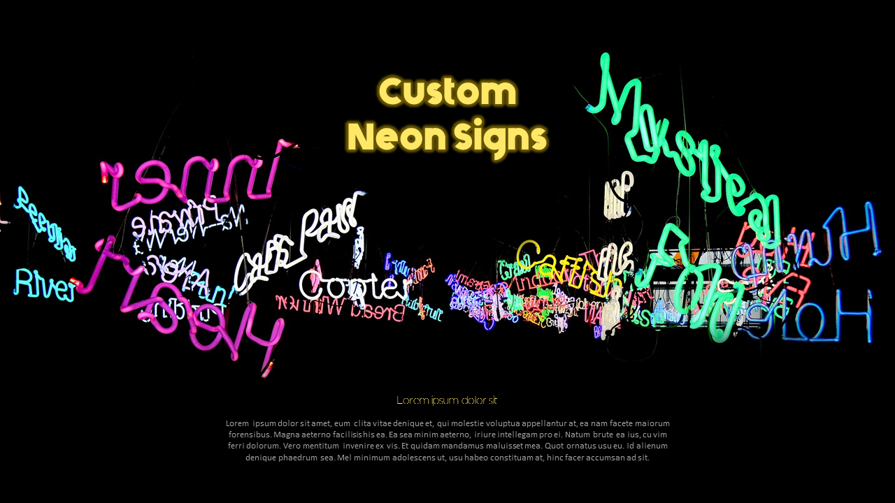Neon Sign Simple PPT Templates