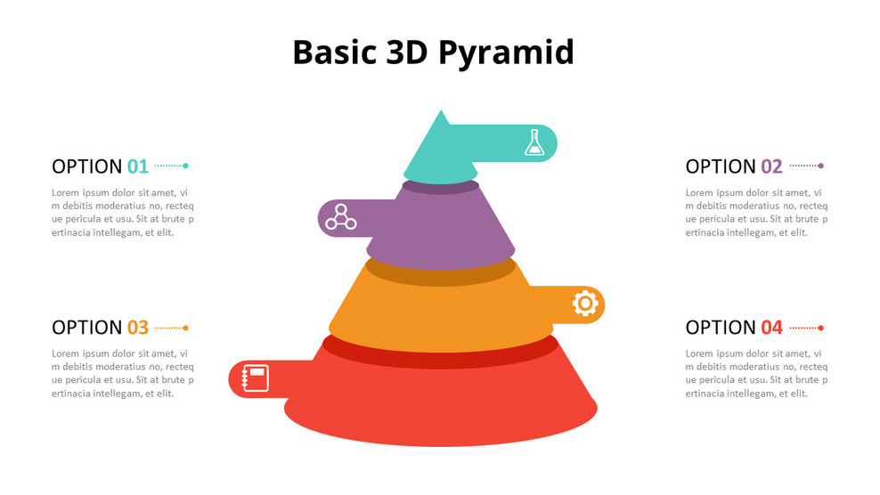 3D Cone Pyramid Chart Diagram
