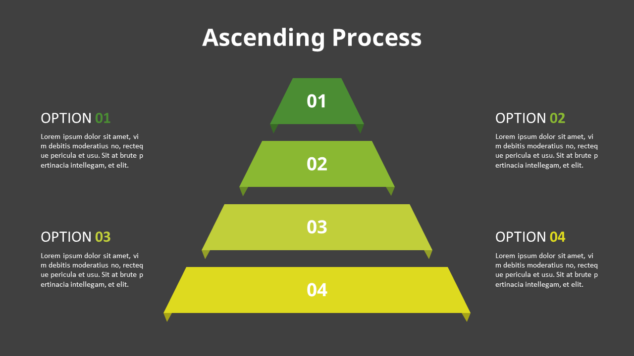 오름차순 피라미드 형 차트 다이어그램
