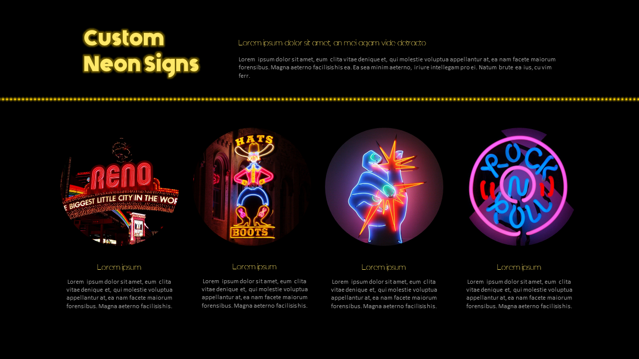 Neon Sign Simple PPT Templates