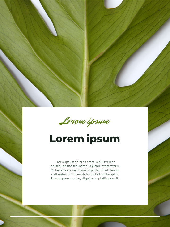 Greenery Vertical Slide Design Google PowerPoint