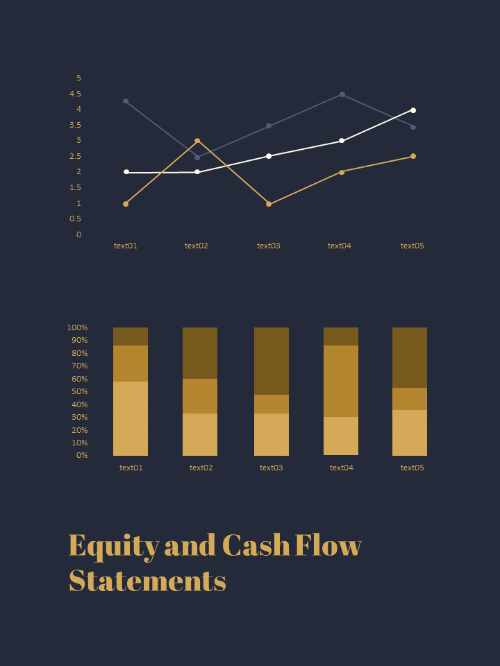 Informe anual del concepto Dark & Gold Plantillas de diapositivas simples