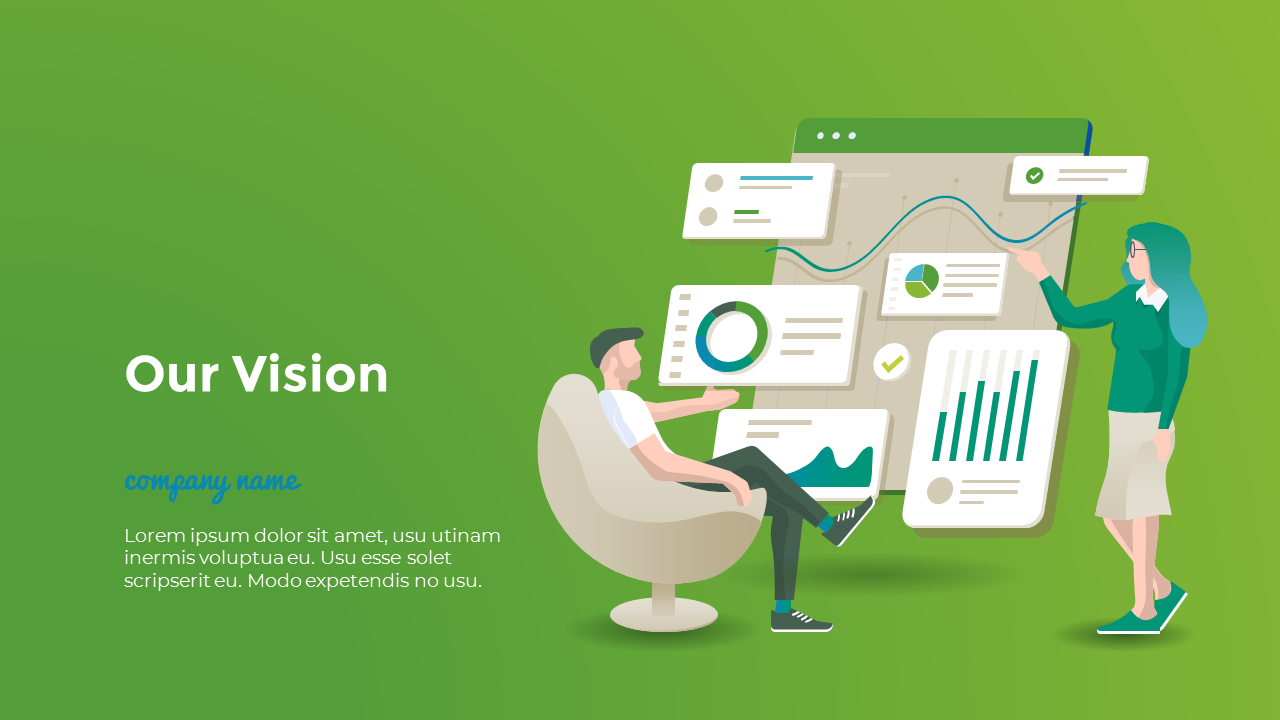 Our Vision PowerPoint Layout|Mission|Single Slides