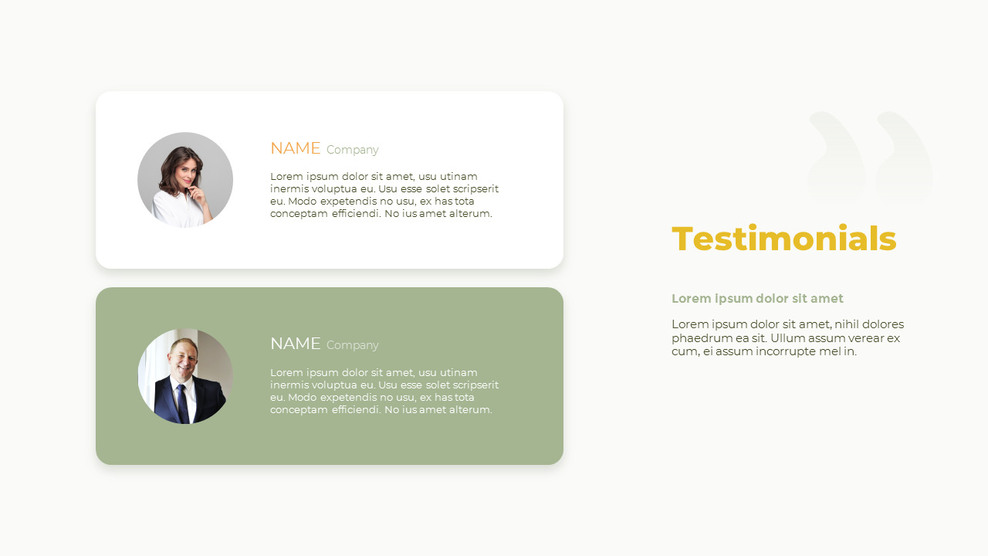 User Testimonials Single Slide|Customers