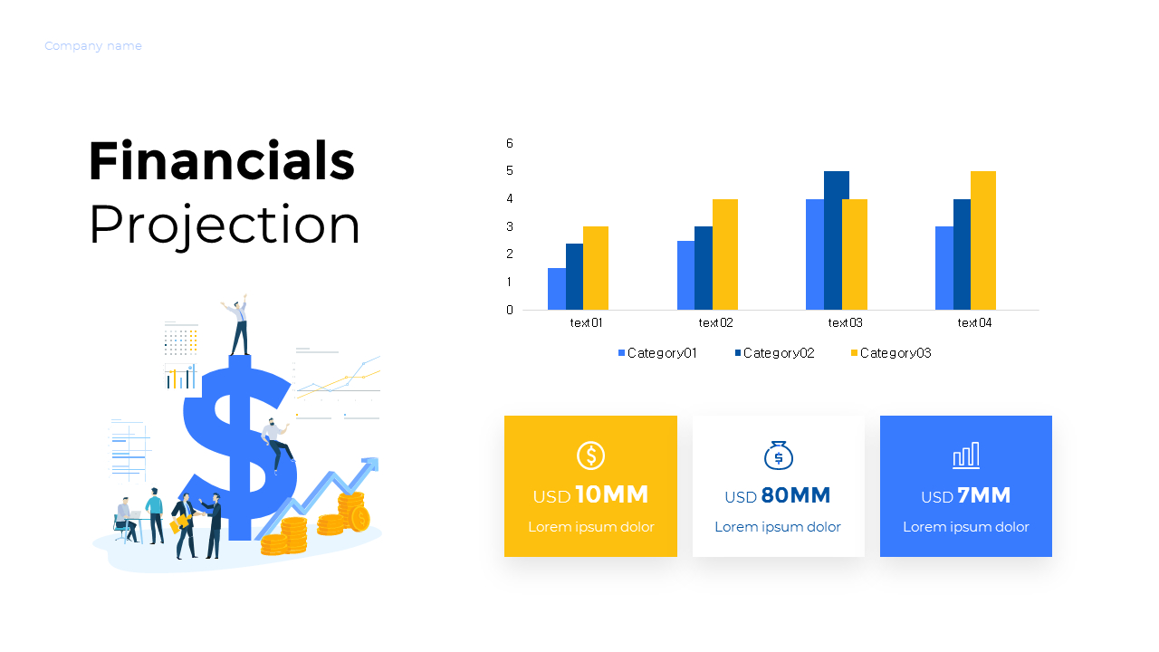 Financials Projection Simple Slide