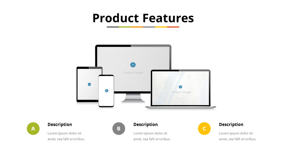 Características del producto Página de plantilla