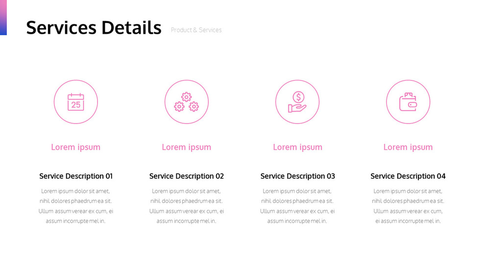 Services Details PowerPoint Slide|Product,|Single
