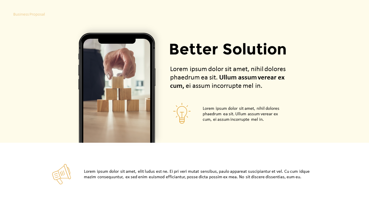 Better Solution PPT Layout|Problem,|Single Slides