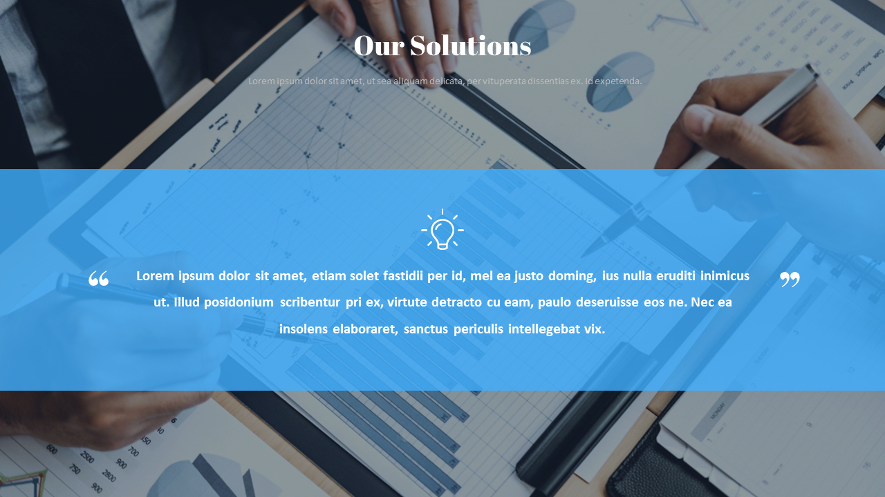 Our Solutions PPT Design|Problem,|Single Slides