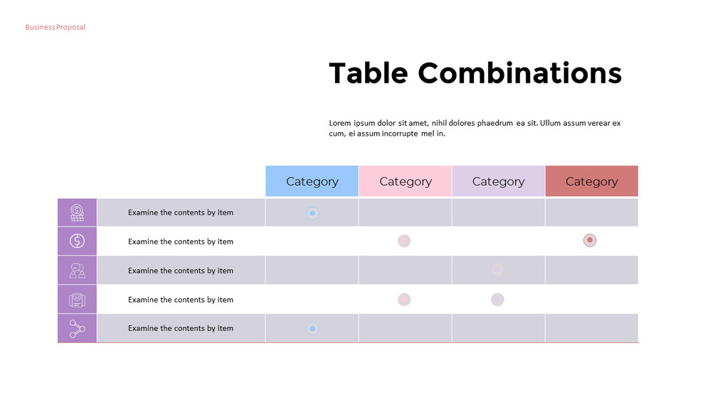 Table Combinations PPT Slide