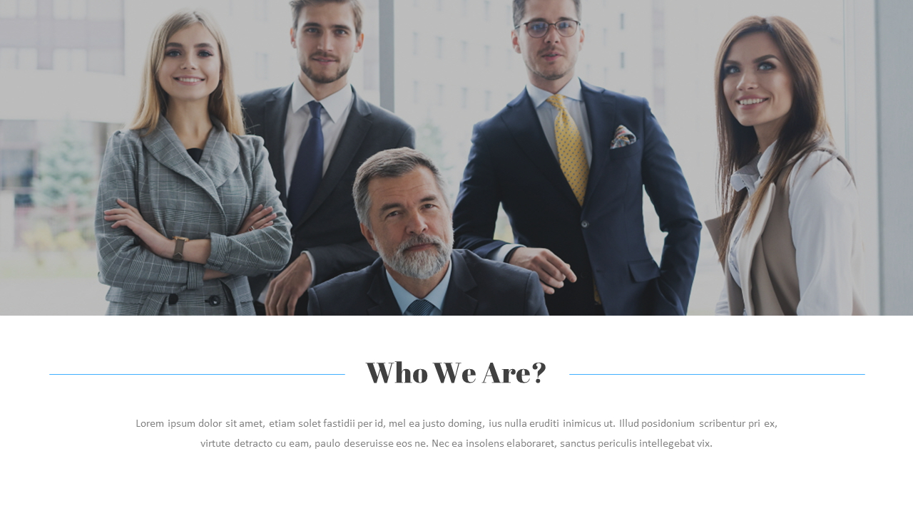 우리는 누구입니까? 파워포인트 슬라이드|사업 개요|단일