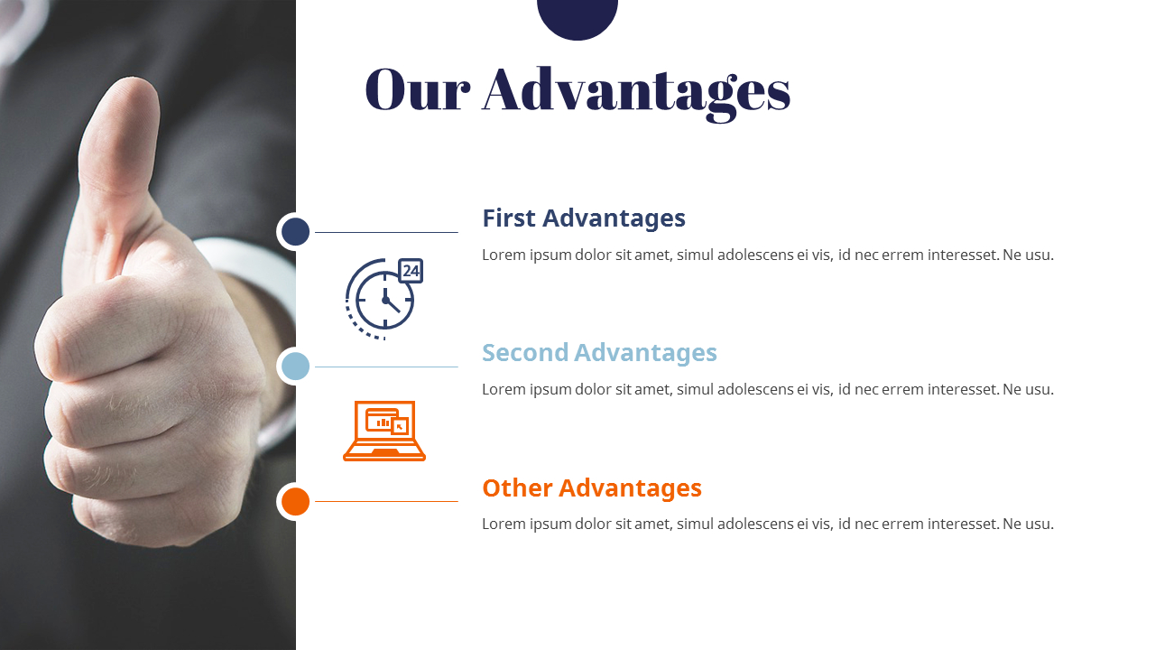 우리의 장점 덱 레이아웃|사업 기회|단일 슬라이드