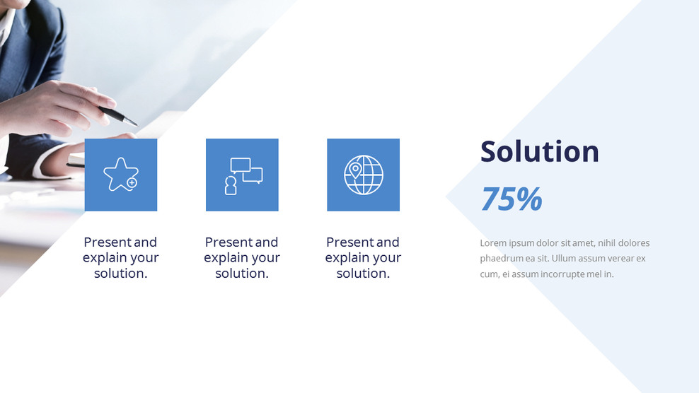 Solution PowerPoint Design|Problem,|Single Slides