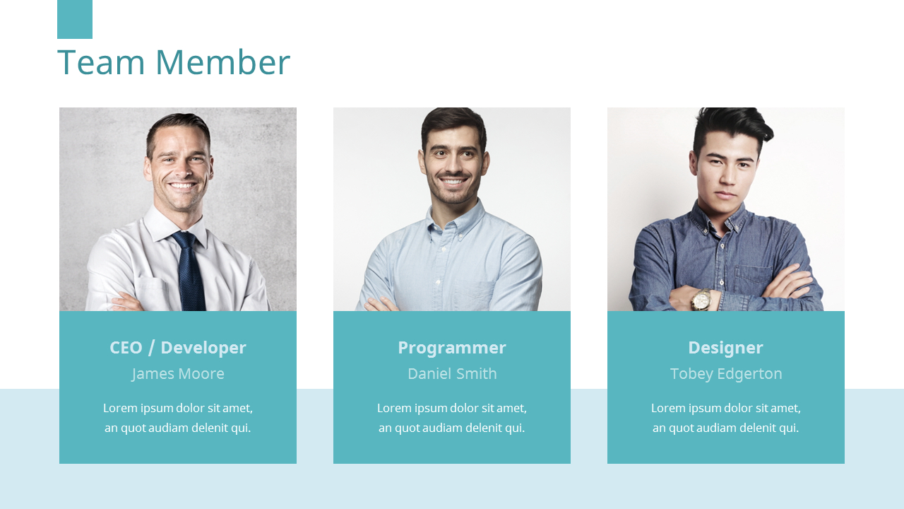 Teammitglied PPT-Design