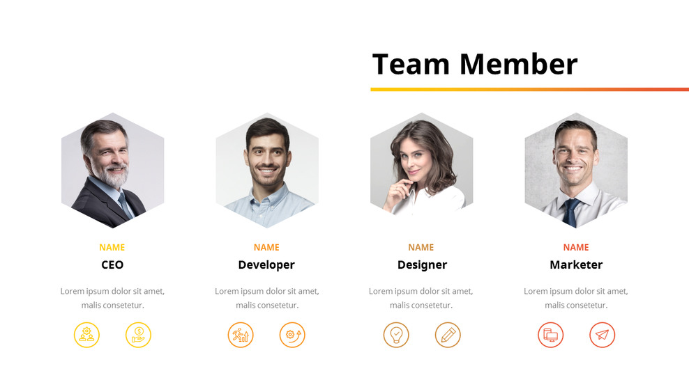 Teammitglied PPT-Layout