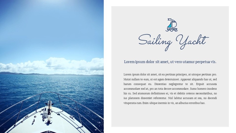 Yate de vela Diseño de plantilla de diapositivas de Google