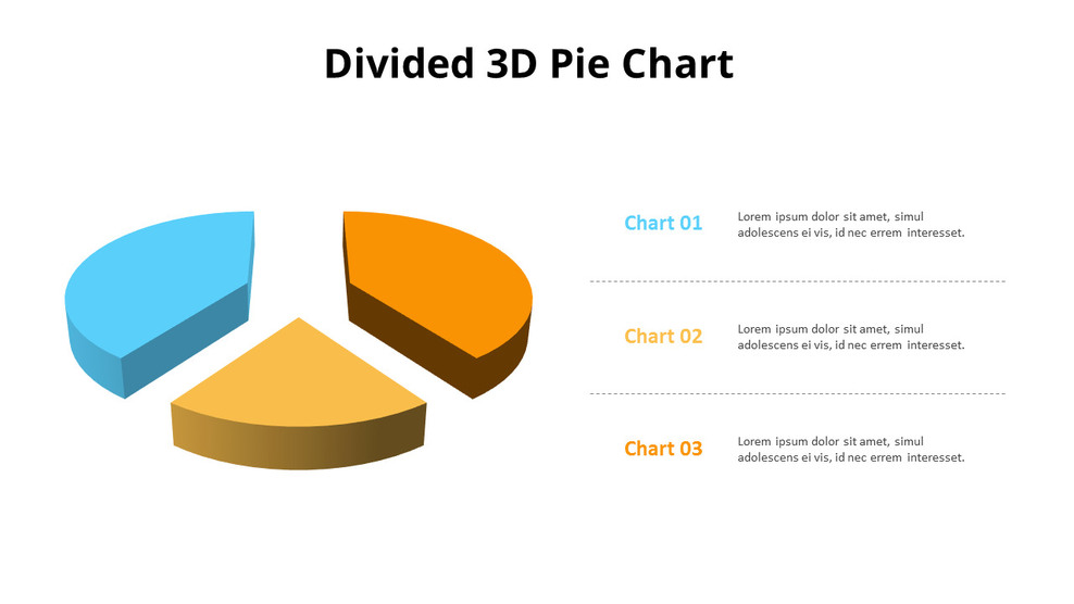 Exploded 3D Pie Chart And Text Boxes