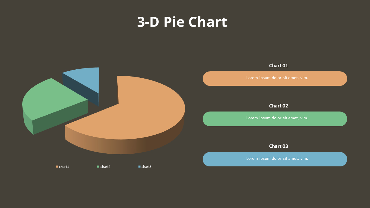 Exploded 3D Pie Chart and Text Boxes