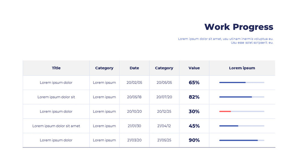 Work Progress Slide|Timeline|Single