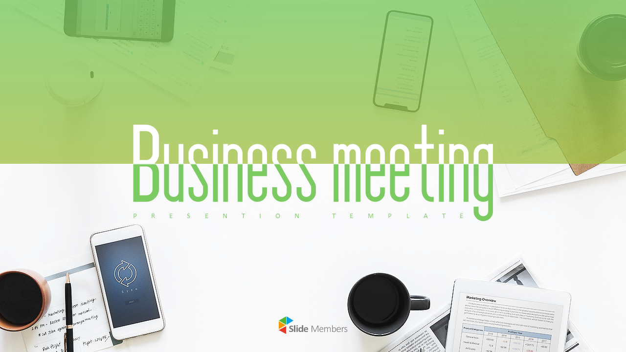 Business Meeting Free PowerPoint Cover Layout|Templates|Slides
