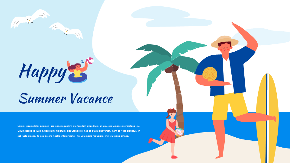 Summer Illustration Presentation Google Slides Templates