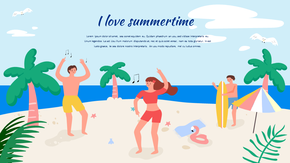 Summer Illustration Presentation Google Slides Templates