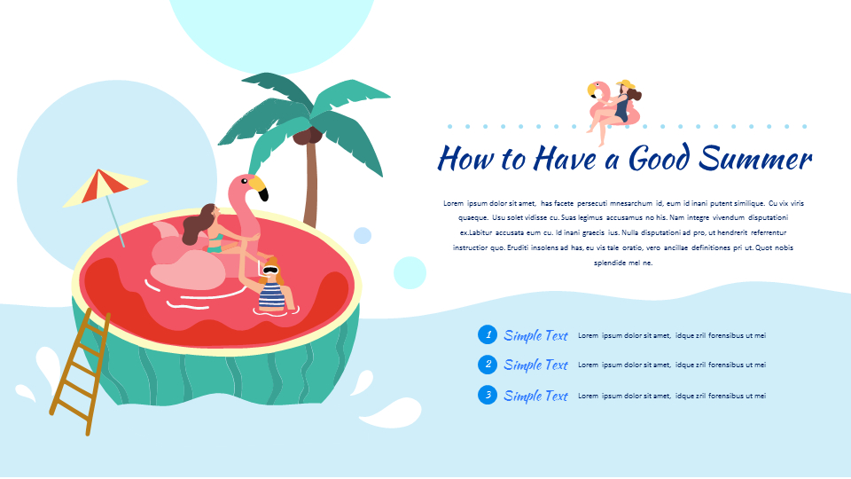 Summer Illustration Presentation Google Slides Templates