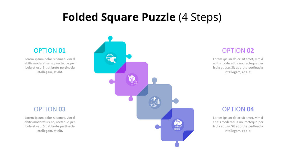 Connected Puzzle List Diagram Animated PowerPoint Templates