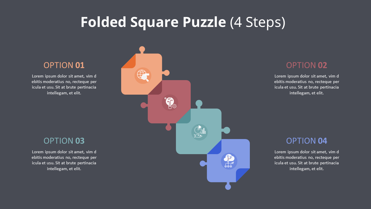 Connected Puzzle List Diagram Animated PowerPoint Templates