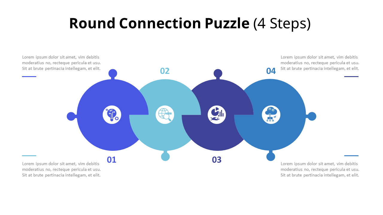 Interconnected Puzzle Process Diagram Animated Slides|Puzzles