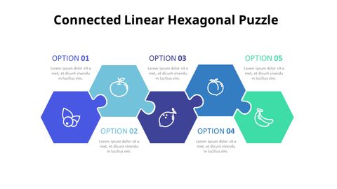 Diapositive animate del diagramma del processo di puzzle interconnessi