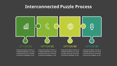 Interconnected Puzzle Process Diagram Animated Slides|Puzzles