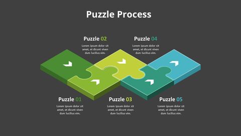 Interconnected Puzzle Process Diagram Animated Slides|Puzzles