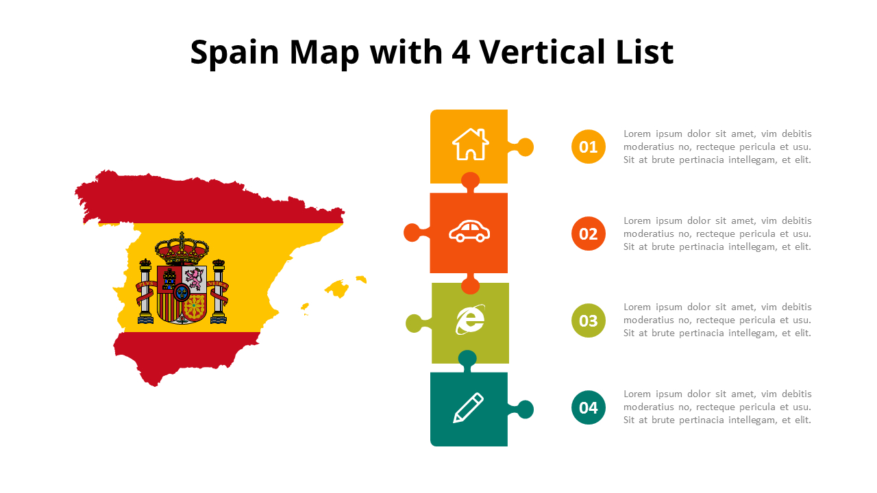 Vertical Puzzle List Diagram Animated Slides