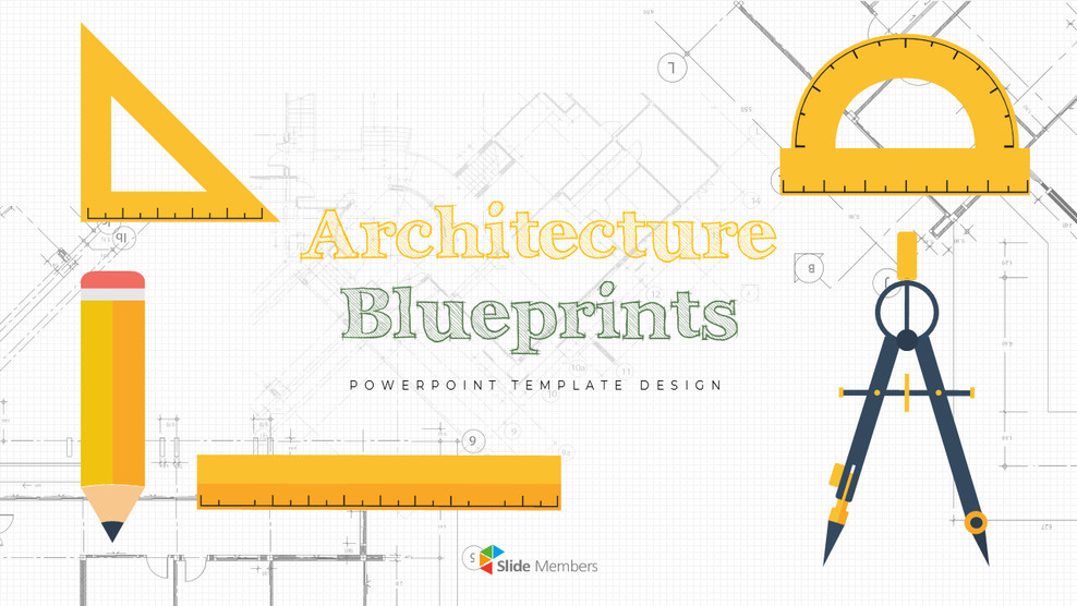 Architecture Blueprints PowerPoint Slides