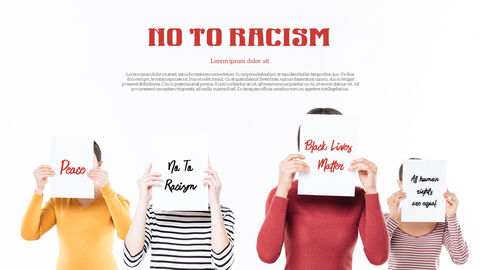 Say No to Racism Simple PowerPoint Template Design