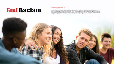 Say No to Racism Simple PowerPoint Template Design