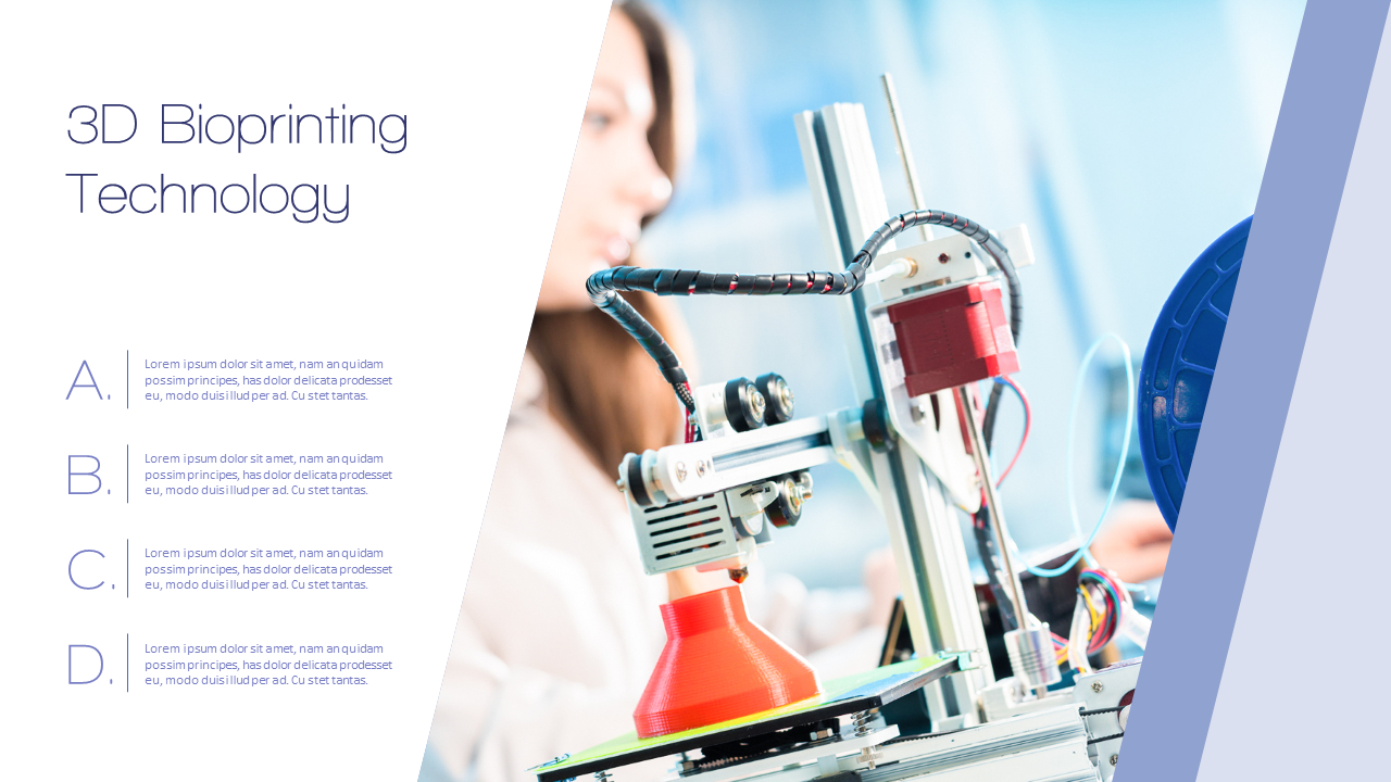 Futuristic 3D Bio Printer PowerPoint Slide Template