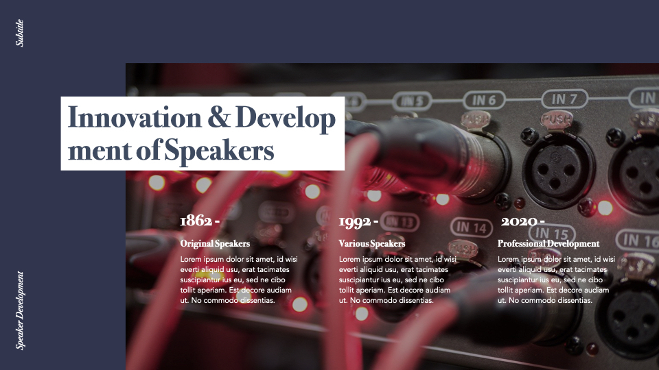 Development of speakers Keynote Design