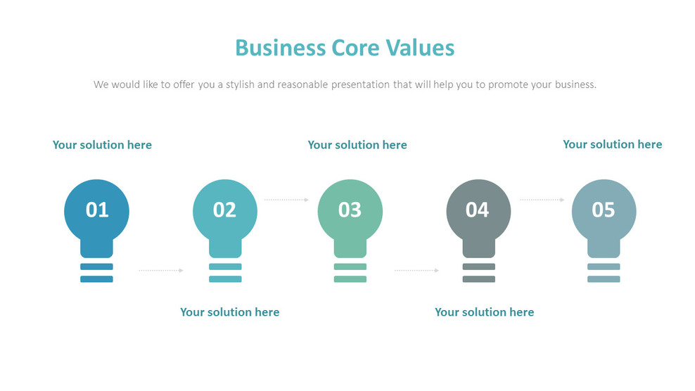 Business Core Values PowerPoint Layout|Process|Single Slides