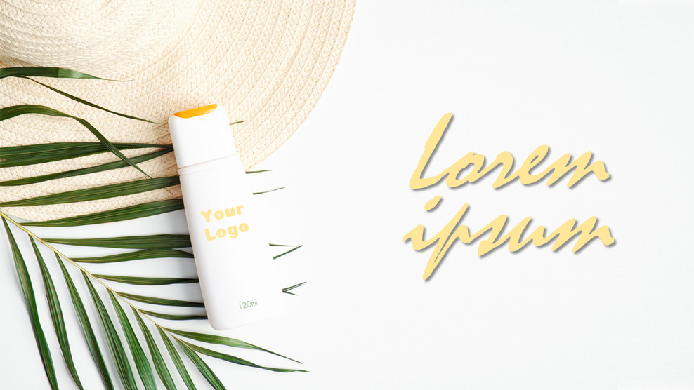 Sunscreen, Cosmetics Mockup slides