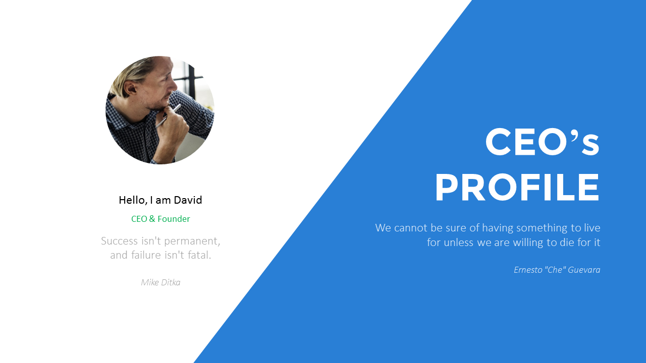 CEO 프로필 프레젠테이션 덱