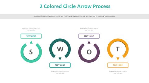 2 Colored Circle Arrow Process Diagram