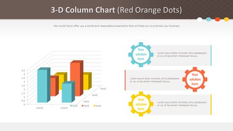 3-D Column Chart (Red Orange Dots)