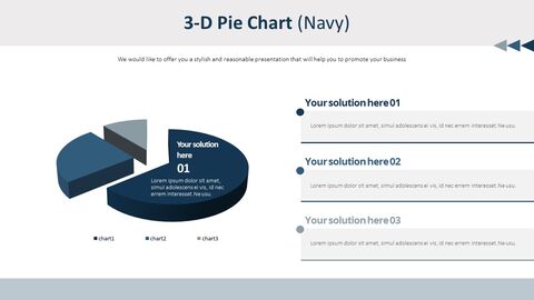 Free 3-D Pie Chart (Navy)|Slides