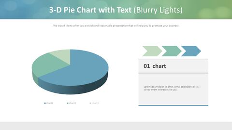 3-D Pie Chart with Text (Blurry Lights)